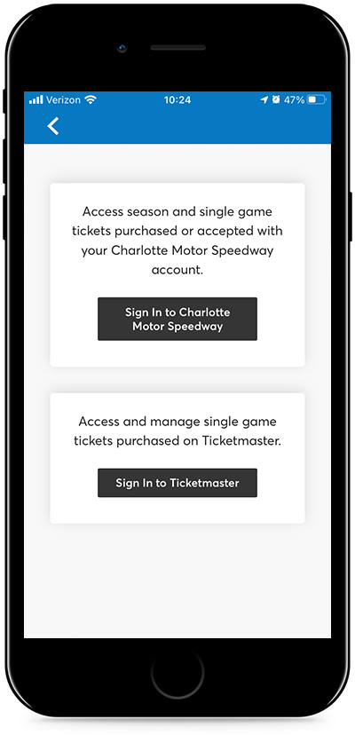 Mobile Tickets Step-by-Step | Events | Charlotte Motor Speedway